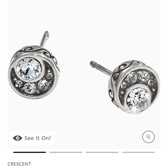 Brighton | Jewelry | Brighton Crystalaccented Silver Earrings | Poshmark